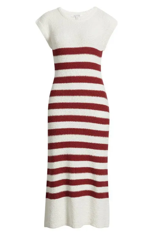 red and brown striped sweater dress Petal and Pup Women's Colten Long Sleeve Knit Dress