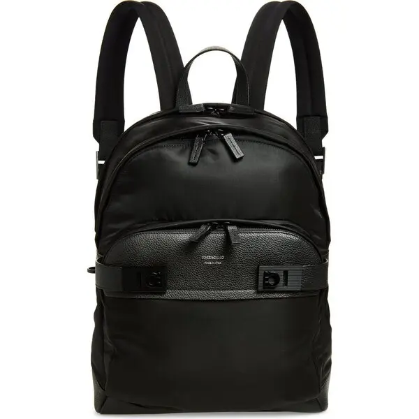 FERRAGAMO Twins Nylon Backpack - Nero