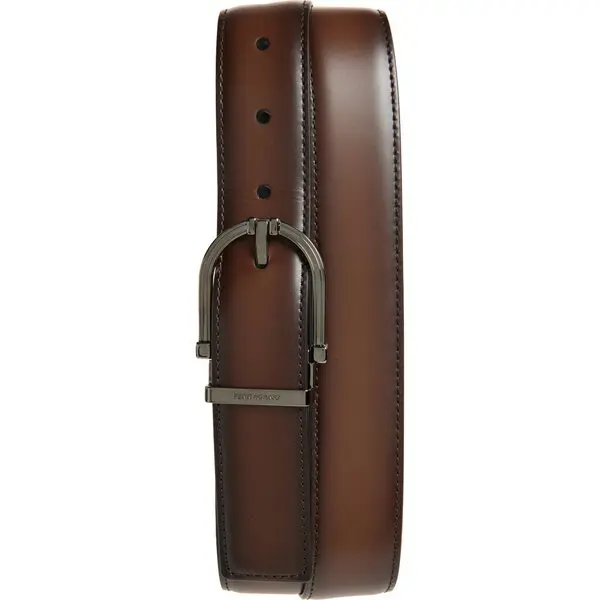 FERRAGAMO Paloma Leather Belt - T.moro Nero