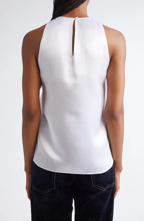 Eleventy Sleeveless Silk Satin Top - 01b White