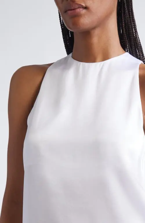 Eleventy Sleeveless Silk Satin Top - 01b White