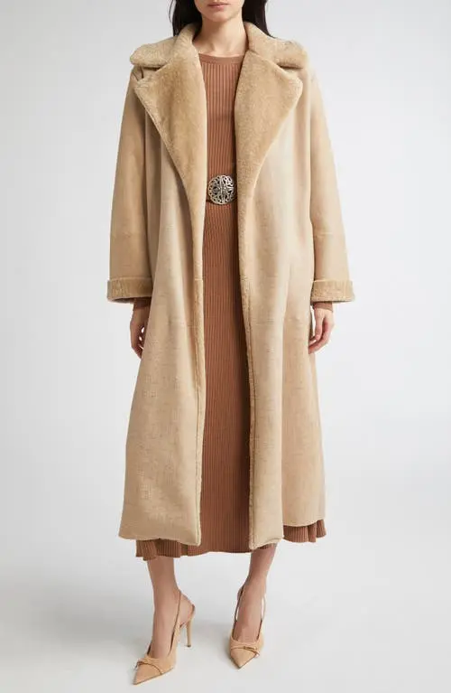 Eleventy Genuine Merino Shearling Longline Coat