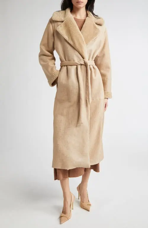 Eleventy Genuine Merino Shearling Longline Coat
