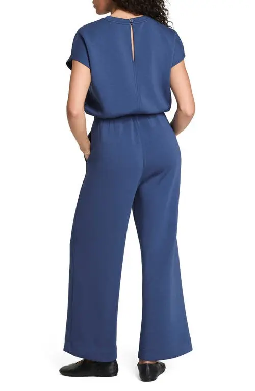 Spanx Airessentials® Cap-sleeve Upf 50+ Cinched Jumpsuit - Faded Indigo