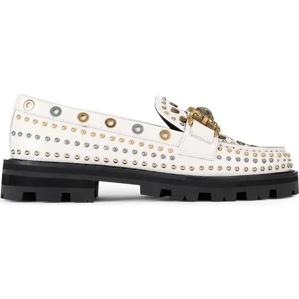 Kurt Geiger Mansion Studded Platform Loafer - White
