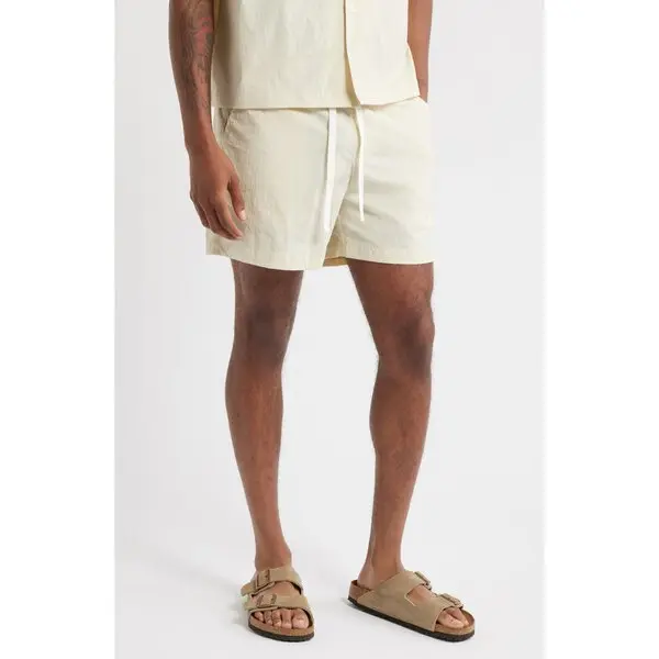 RIZORT Nylon Drawstring Shorts - Cream