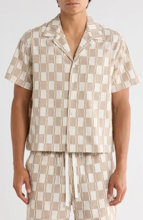 RIZORT Andrew Check Cotton Camp Shirt - Tan