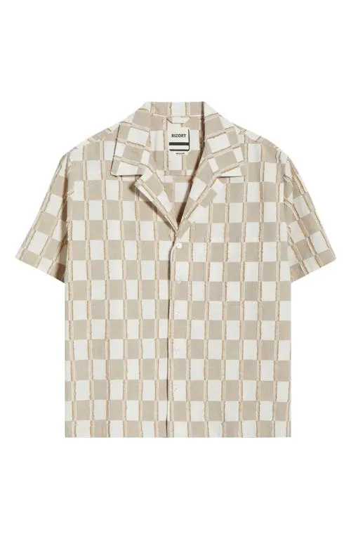 RIZORT Andrew Check Cotton Camp Shirt - Tan