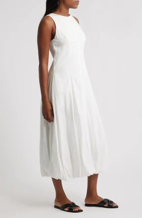 Mango Sleeveless Midi Dress With Bubble Hem - White