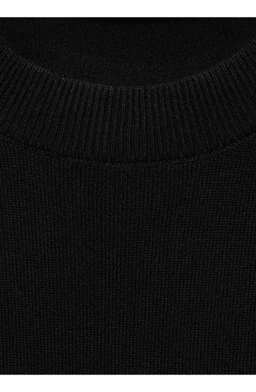 Mango Short Sleeve Sweater - Black
