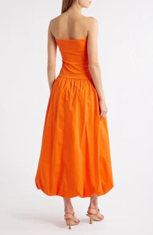 Mango Strapless Bubble Hem Dress - Orange