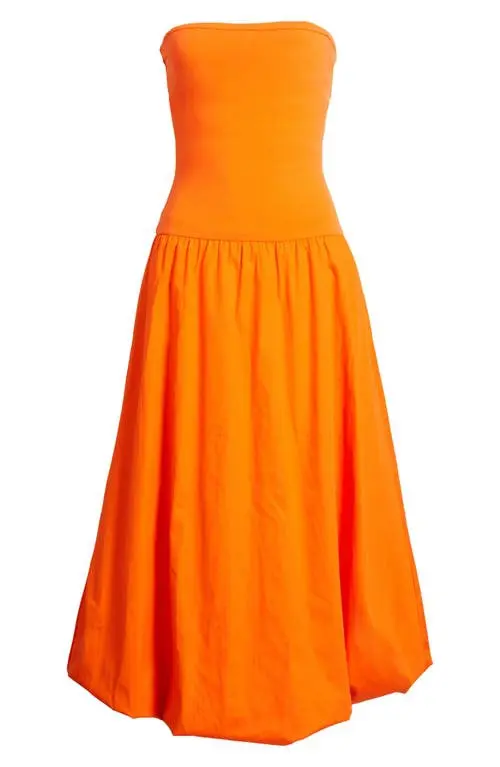 Mango Strapless Bubble Hem Dress - Orange