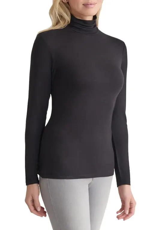 Jones New York Shirred Turtleneck Top - Jones Black