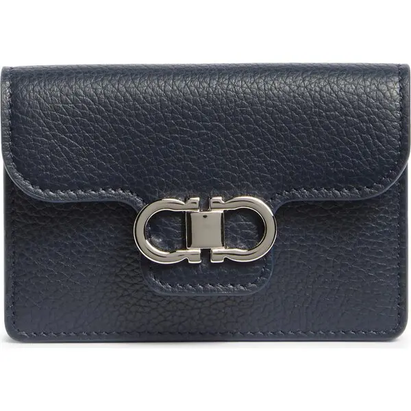 FERRAGAMO Double Gancio Key Holder - New Navy