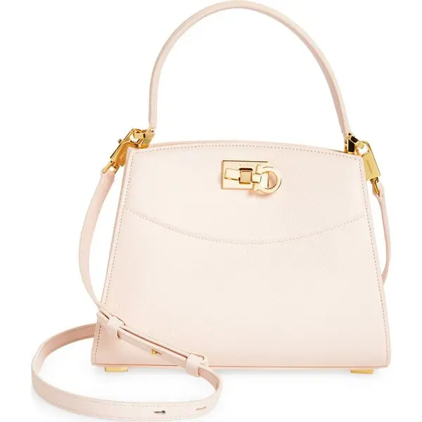FERRAGAMO Small Studio Box Top Handle Bag - Ballet