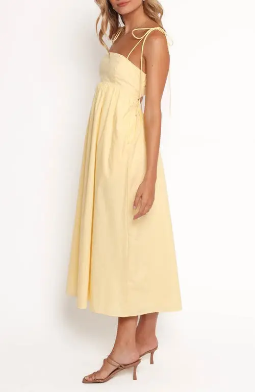 PETAL & PUP Simona Tie Strap Cotton Maxi Sundress - Yellow