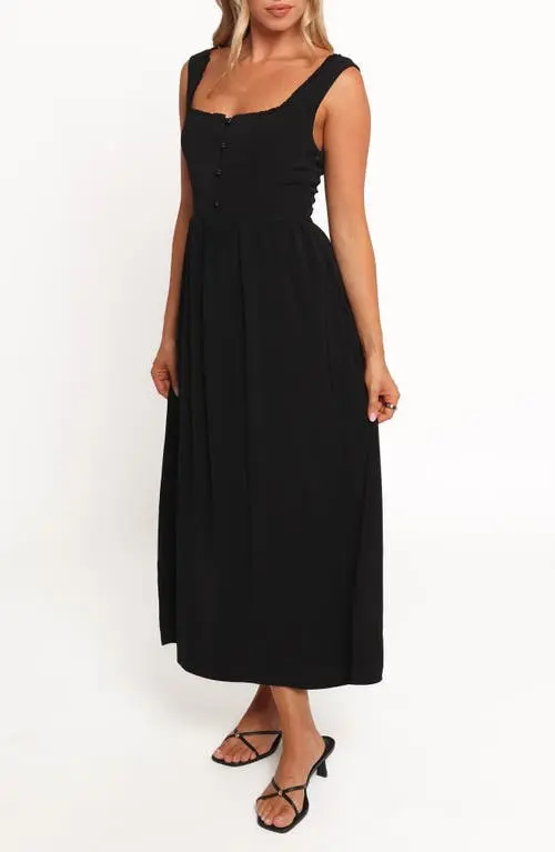 PETAL & PUP Melrose Sleeveless Midi Dress - Black
