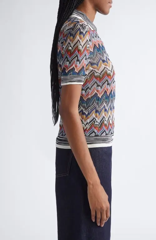 Missoni Knit Metallic Lace Polo