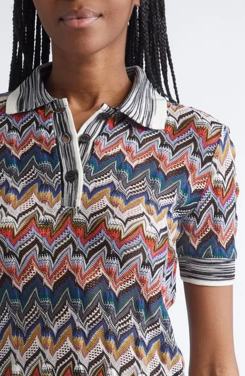 Missoni Knit Metallic Lace Polo