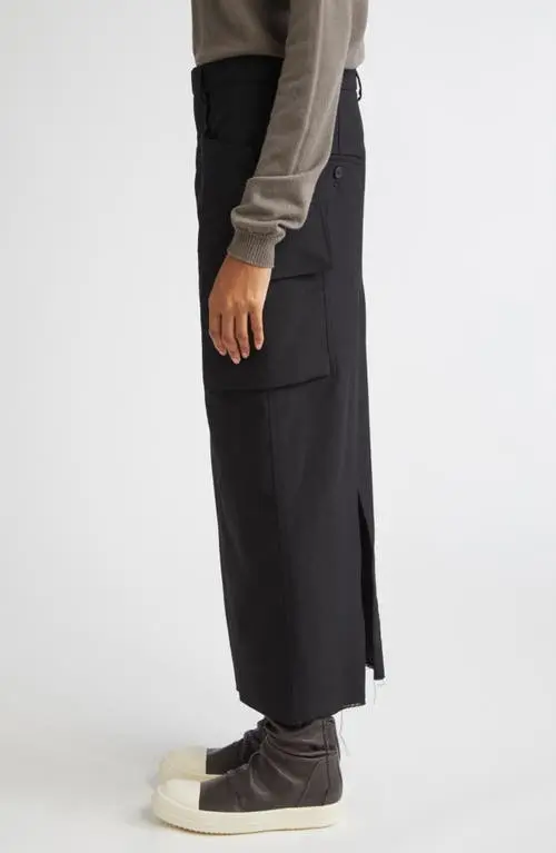 Rick Owens Firbanks Virgin Wool Twill Cargo Skirt