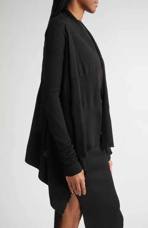 Rick Owens Open Front Virgin Wool Cardigan - Black
