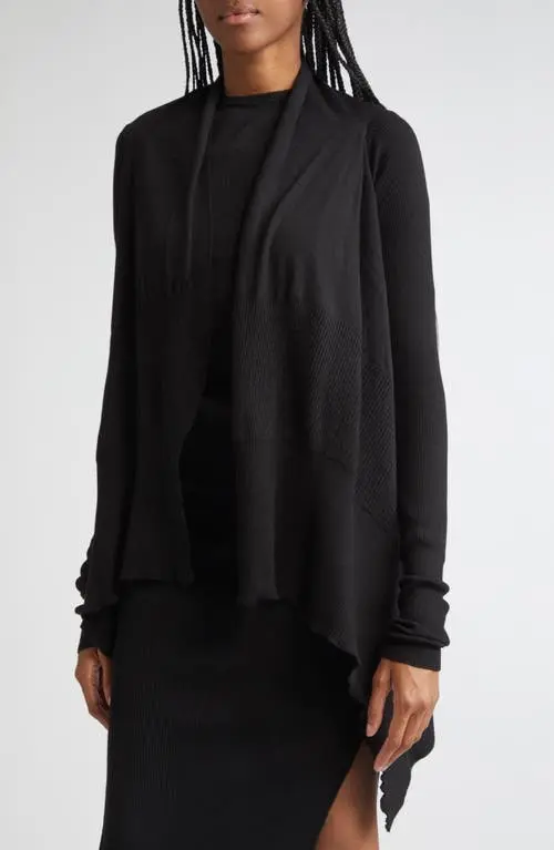 Rick Owens Open Front Virgin Wool Cardigan - Black