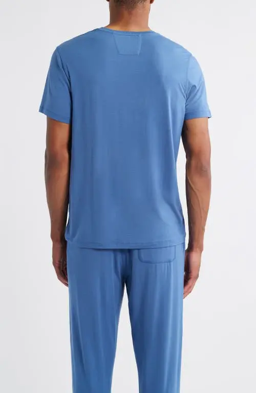 Daniel Buchler Stretch Modal & Silk Blend Pajama T-shirt - Blue