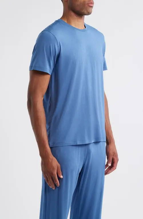 Daniel Buchler Stretch Modal & Silk Blend Pajama T-shirt - Blue