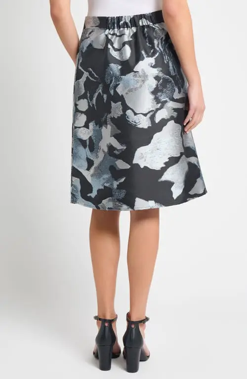 Ming Wang Floral Jacquard A-line Skirt