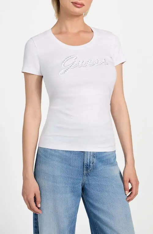 Guess Logo Script T-shirt - Pure White