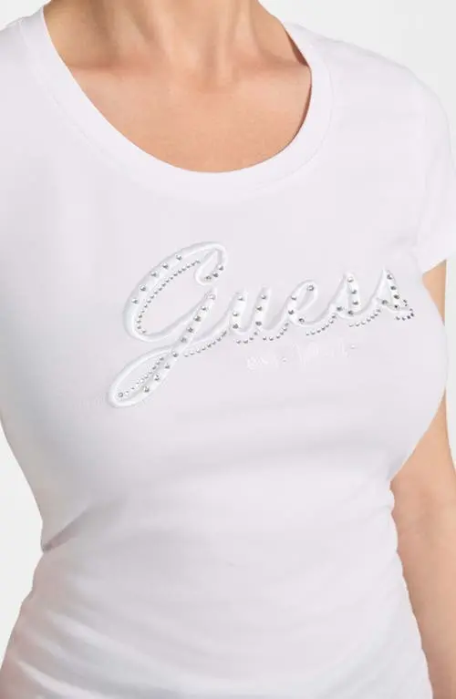 Guess Logo Script T-shirt - Pure White