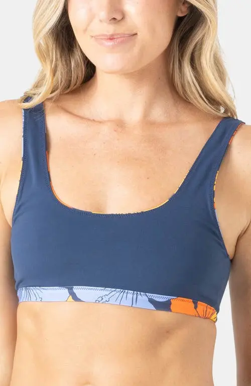 Roxy Surf Sport Reversible Bikini Top - Navy Combo