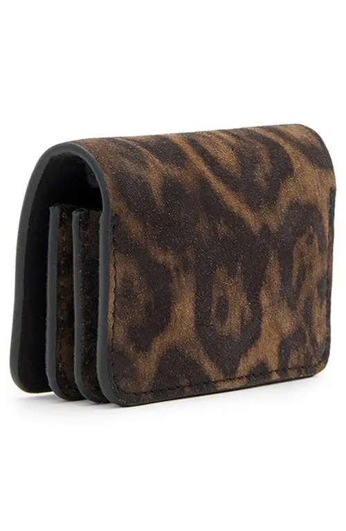 ALLSAINTS Honore Leopard Suede Cardholder