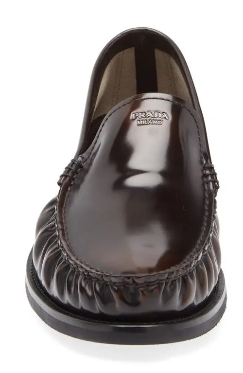 Prada Ruched Apron Toe Loafer