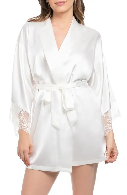 IN BLOOM BY JONQUIL Tasha Embroidered Lace Trim Satin Wrap - Ivory