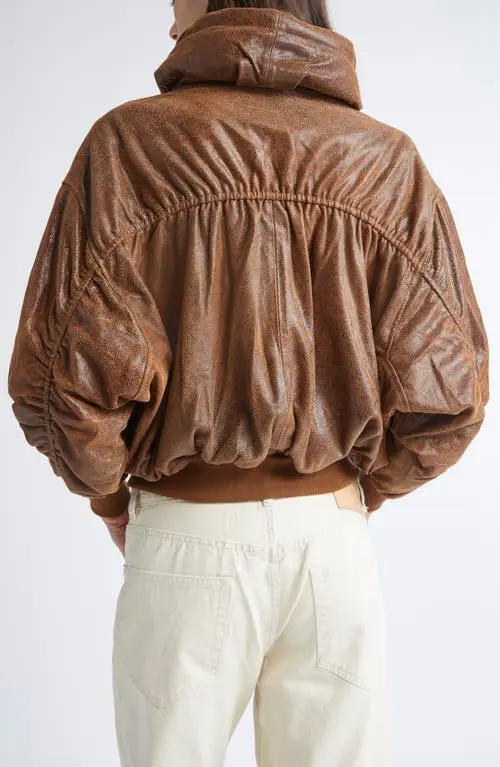 R13 Oversized Leather Bomber Jacket