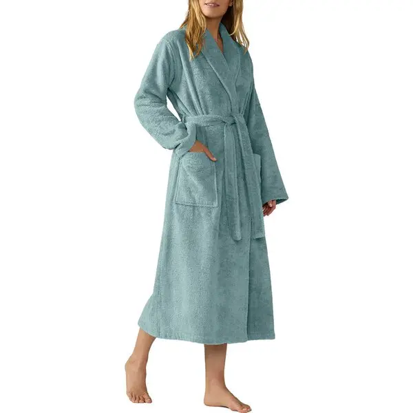COYUCHI Gender Inclusive Cloud Loom™ Organic Cotton Robe - Pacific Blue