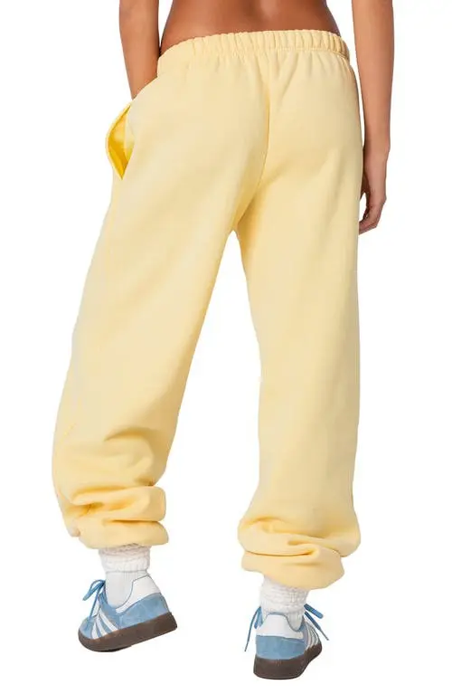 EDIKTED Oversized Cotton-blend Sweatpants - Yellow