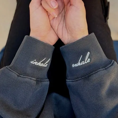 CONSCIOUS INK Inhale/exhale Embroidered Sweatshirt And Manifestation Kit - Black