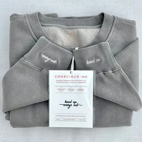 CONSCIOUS INK Head Up Wings Out Sweatshirt - Faded Grey