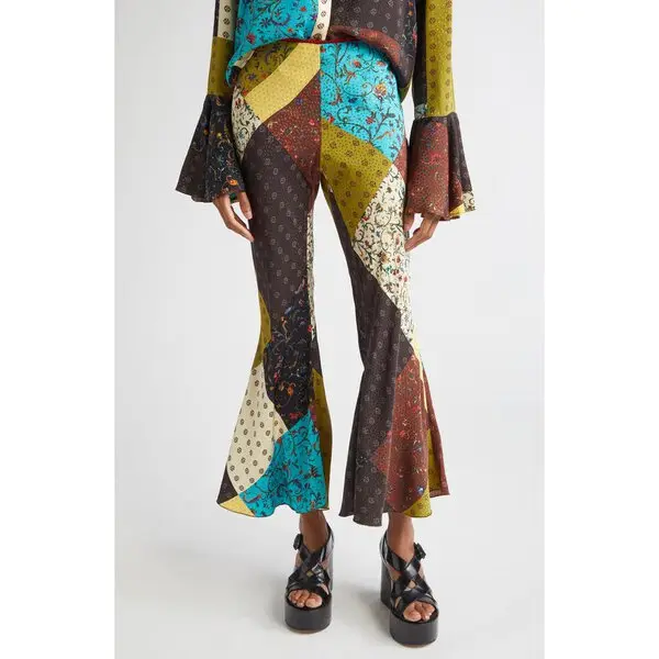 SIEDRES Jeslynn Patchwork Print Flare Pants
