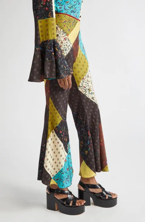 SIEDRES Jeslynn Patchwork Print Flare Pants