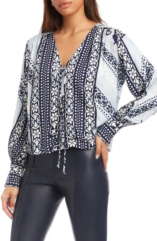 Fifteen Twenty Kayla Tie Front Top - Print
