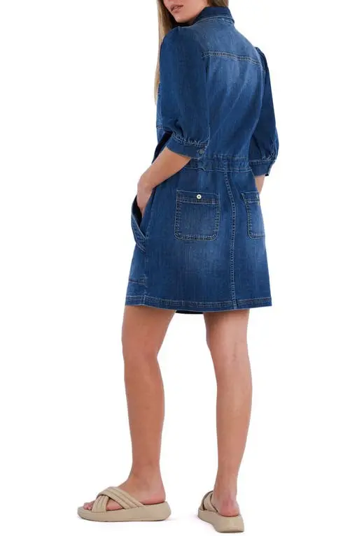 WASH LAB DENIM Utility Shirt Dress - Modern Blue
