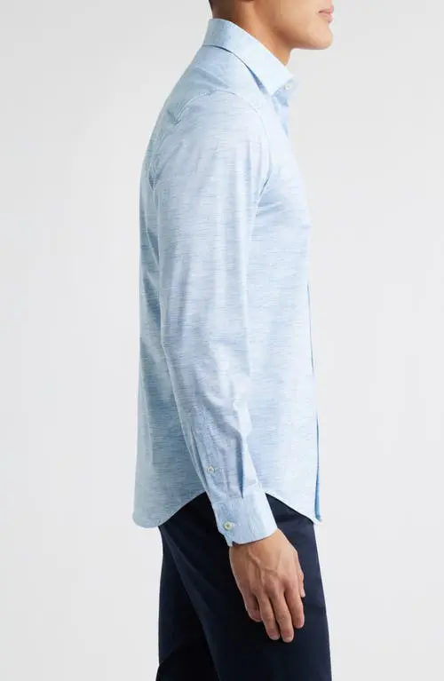 Bugatchi James Ooohcotton® Space Dye Button-up Shirt - Blue/white