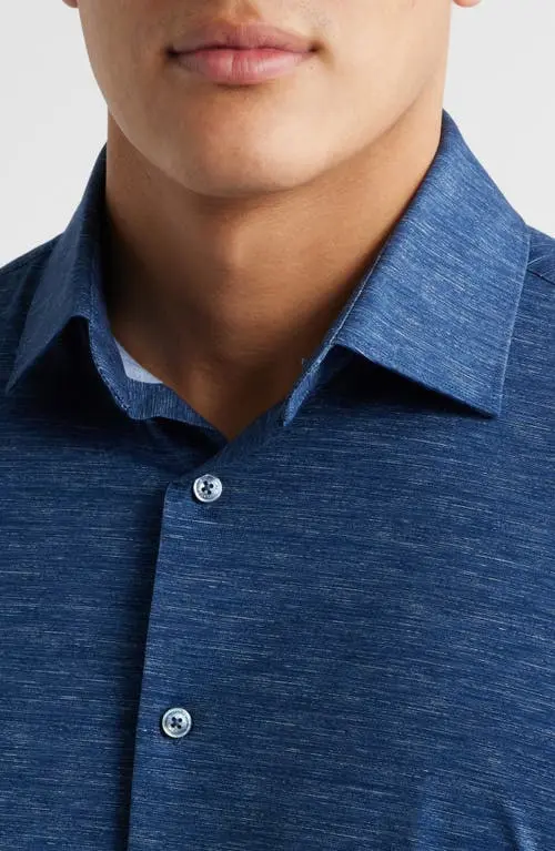 Bugatchi James Ooohcotton® Space Dye Button-up Shirt - Navy