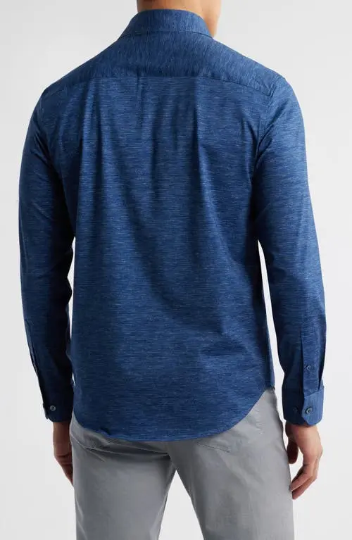 Bugatchi James Ooohcotton® Space Dye Button-up Shirt - Navy