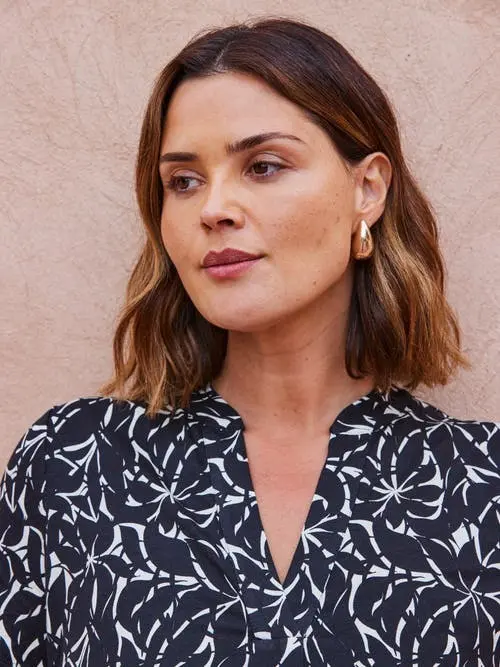LIVE UNLIMITED Printed Nehru Collar Top