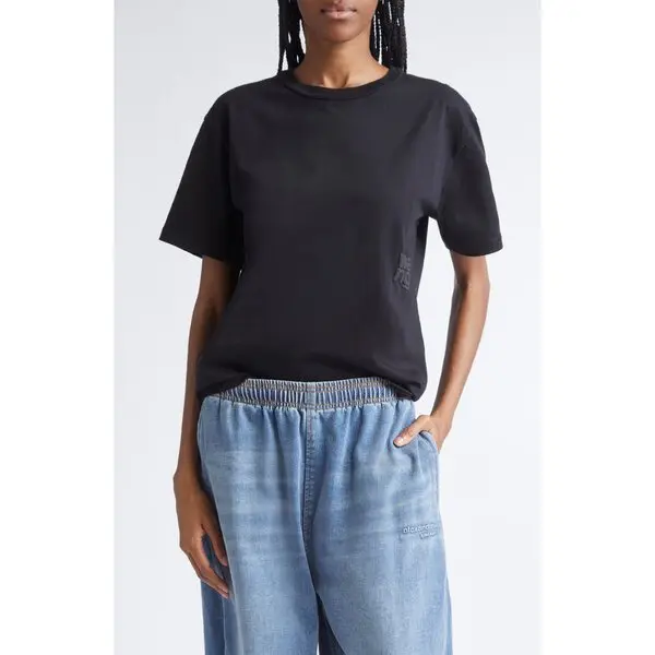 Alexander Wang Puff Logo Cotton Jersey T-shirt - Black