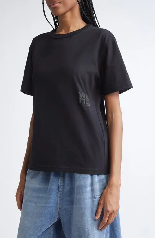 Alexander Wang Puff Logo Cotton Jersey T-shirt - Black